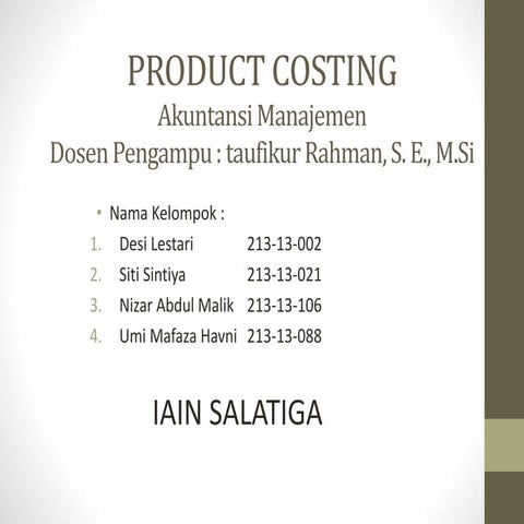 Product costing[1] | PPT