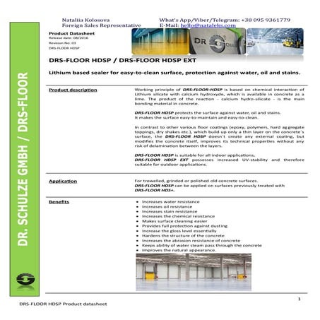 Product datasheet drs floor hdsp en v08 | PDF