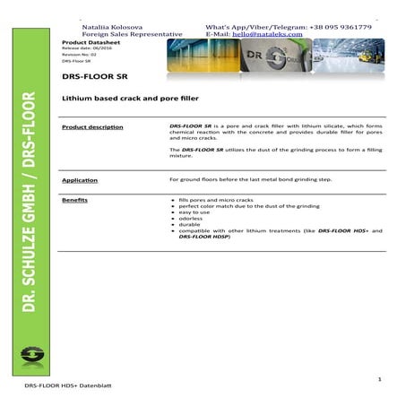 Product datasheet drs floor sr en v02 | PDF