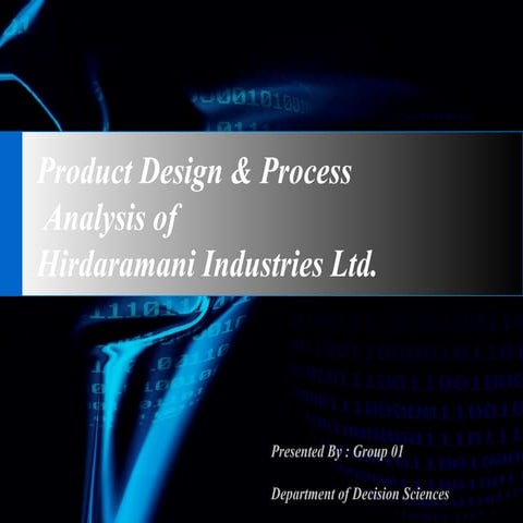 Product design & process analysis at Hirdaramini | PPT