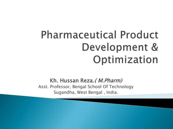 PHARMACEUTICAL PRODUCT DEVELOPMENT | PPT