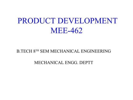 Product Design & Development - 1 | PPT