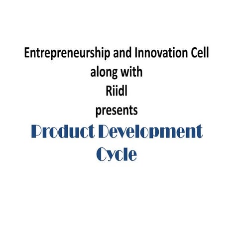 Product development e cell | PPTX