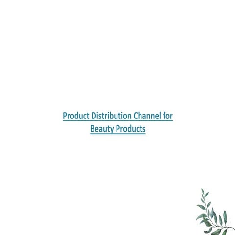 Product Distribution Channel for Beauty Products | PPT