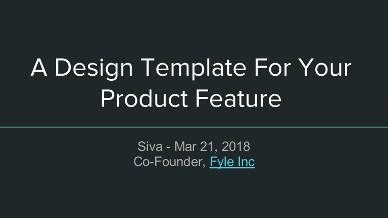 Product feature design template