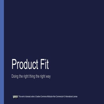 Product Fit Lecture 3 H4D Stanford 2016 | PPT
