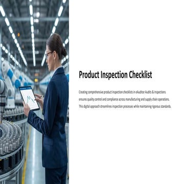 Product Inspection Checklist with eAuditor Audits & Inspections | PDF