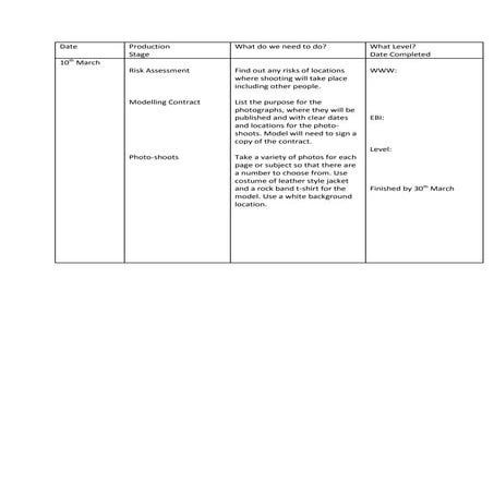 Production Schedule | DOCX