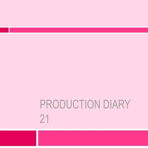 Production diary 21 | PPT