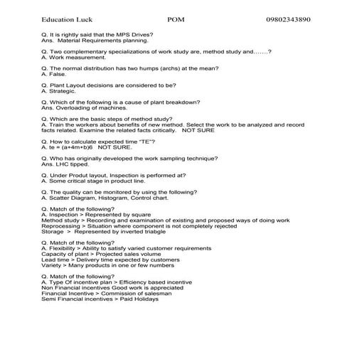 Solved NMIMS Assignments April 2024-Production-or-Operations-Management | PDF