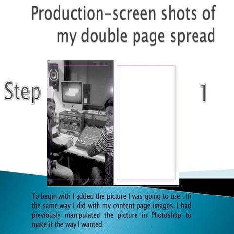 Production screen shots of my double page spread | PPTX