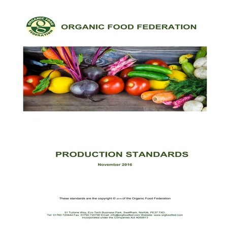 Soil Association Production standards November 2016 | PDF
