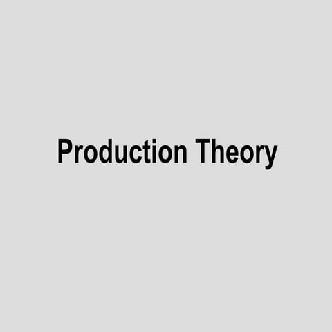 theory of production and costs | PPT