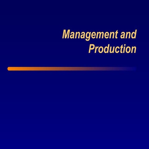 Production and Operations Management | PPTX
