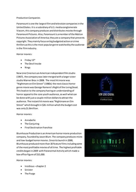 Film production names | DOCX