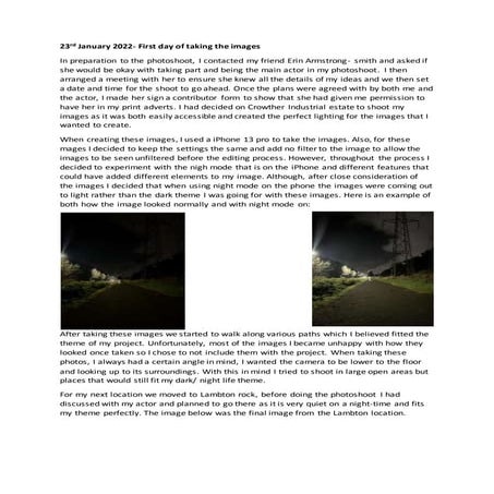 Production diary canon | DOCX