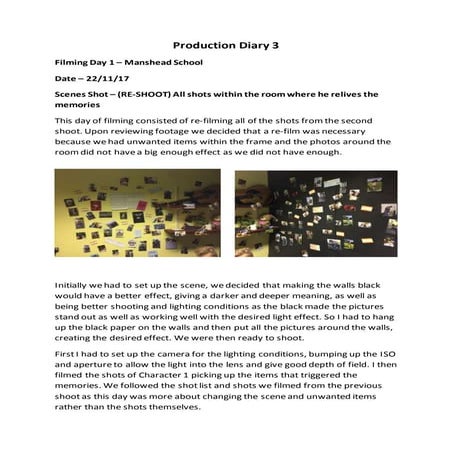 Film production diary | ODP