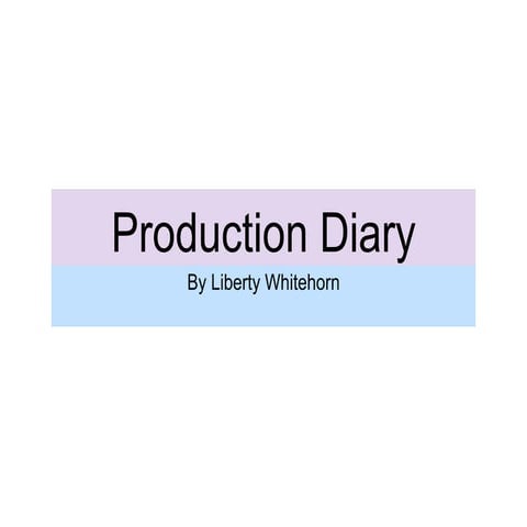 Production Diary Fanzine | PPTX