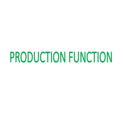 Production Function Pptx A Production Function Ppt