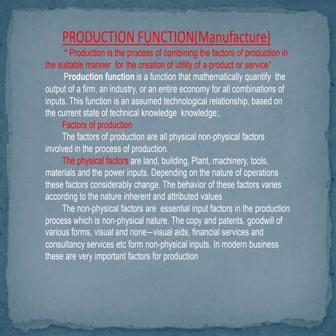 Production function omp pt 33 | PPT