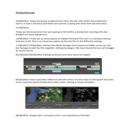 Production log | PDF