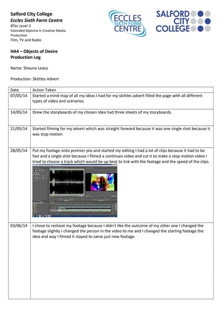 Production log | PDF