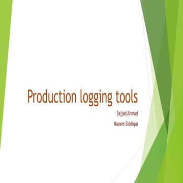 Production logging tools | PPTX