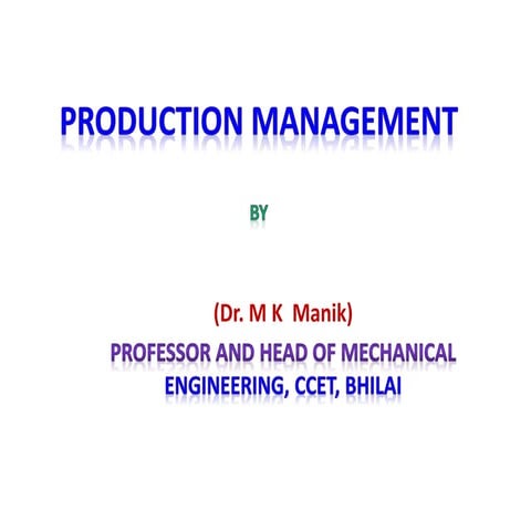 Basic of Production management | PPTX