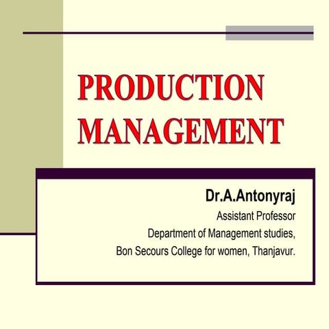 Production management | PPT