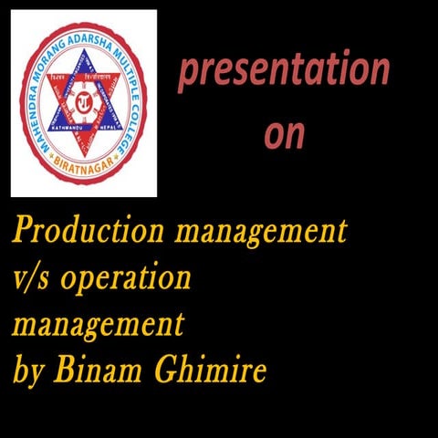 5 s Production and Operation Management | PPT