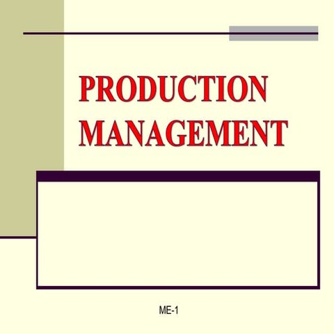 Production managment | PPT