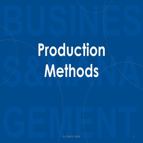 Operation Management: Production Methods | PDF