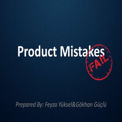 Production mistakes marketing management | PPTX