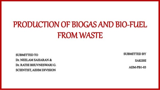 Biofuels, Their Types, Their Classification | PPT