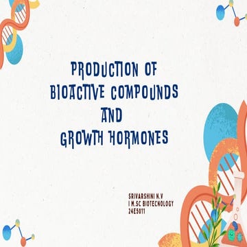 Production of Bioactive compounds and Growth hormones | PPT