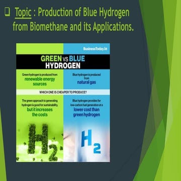 Production of Blue Hydrogen from Biomethane and its Applications.pptx