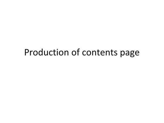 School magazine contents page | PPT