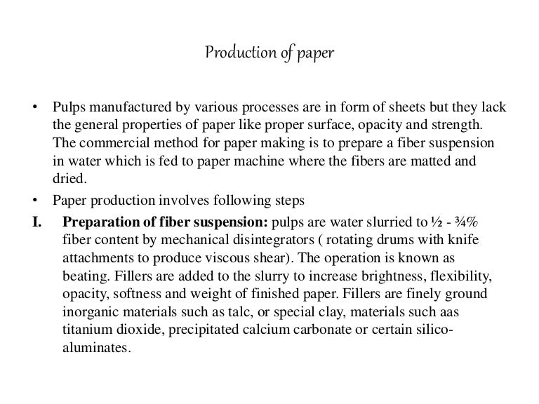 Production of paper