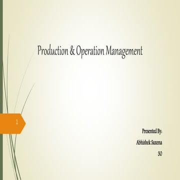 Production & operation management | PPTX