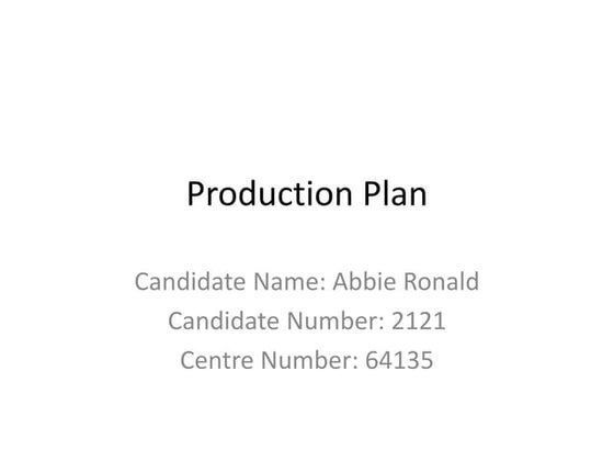Production plan | PPT