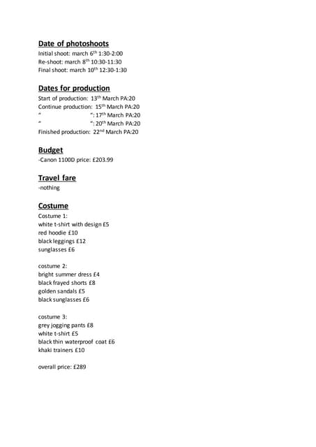 Production plan | PDF