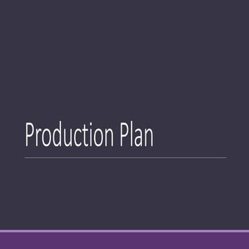 Production plan | PPT