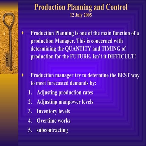 Production Planning And Control | PPT