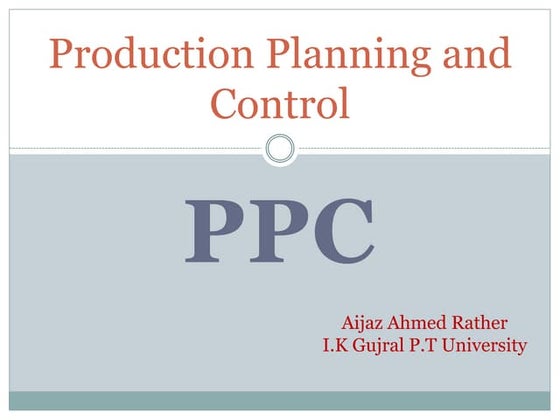 Production planning | PPT