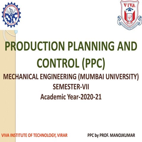 Production planning and control | PPT