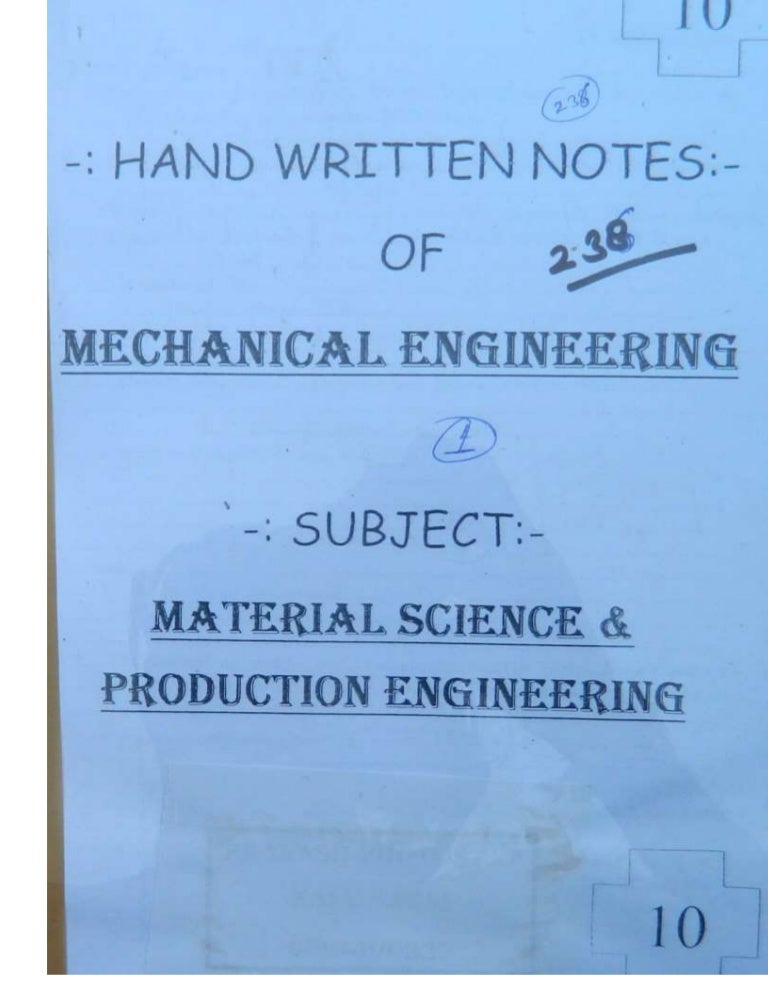 Production Process 2 Mechanical Engineering Handwritten classes Notes…
