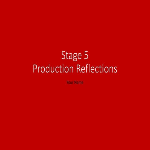 Production reflection for music video | PPTX | Video Production ...