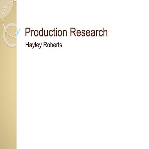 Production Research | PPTX