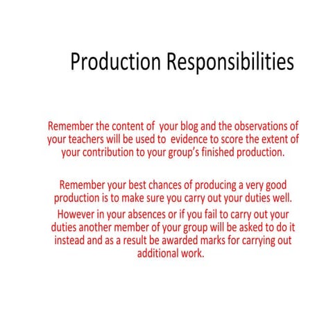 Production Roles | PPT