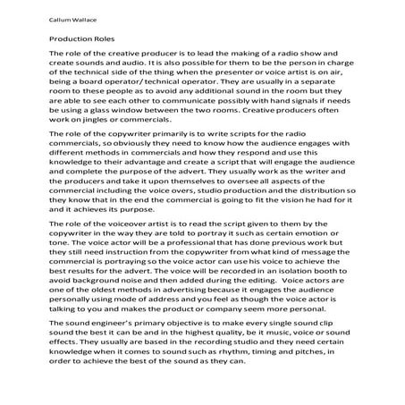 Production roles | DOCX